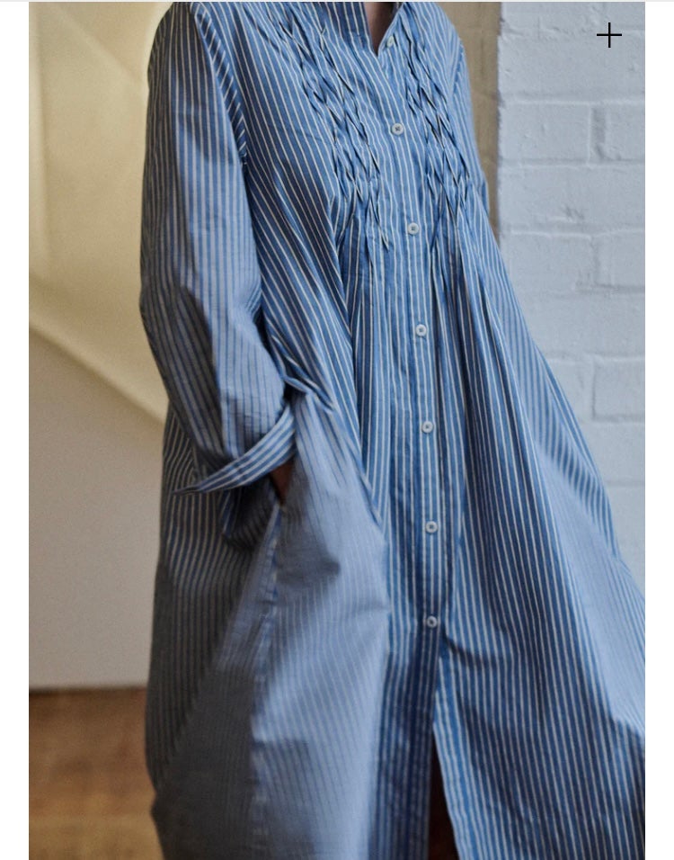 Toast Pintuck Dress | THE DUTCHESS